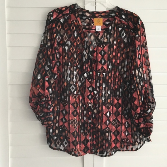 Ruby Rd. | Tops | Ruby Road Geometric Design Blouse | Poshmark